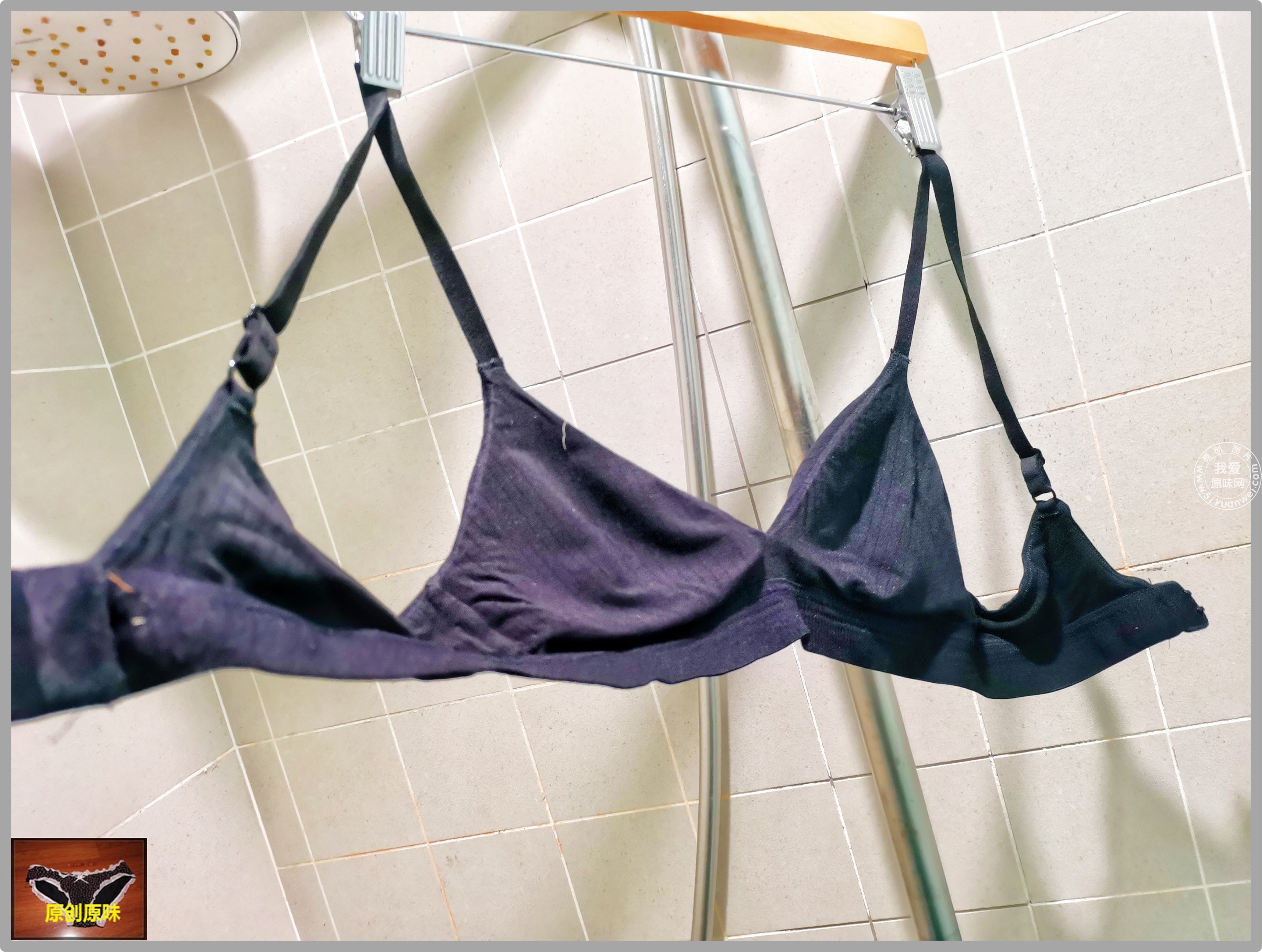 (原创)女生宿舍垃圾房系列-黑薄文胸+粘着卫生巾NN(32P) - 原味罩罩 - 原味秀