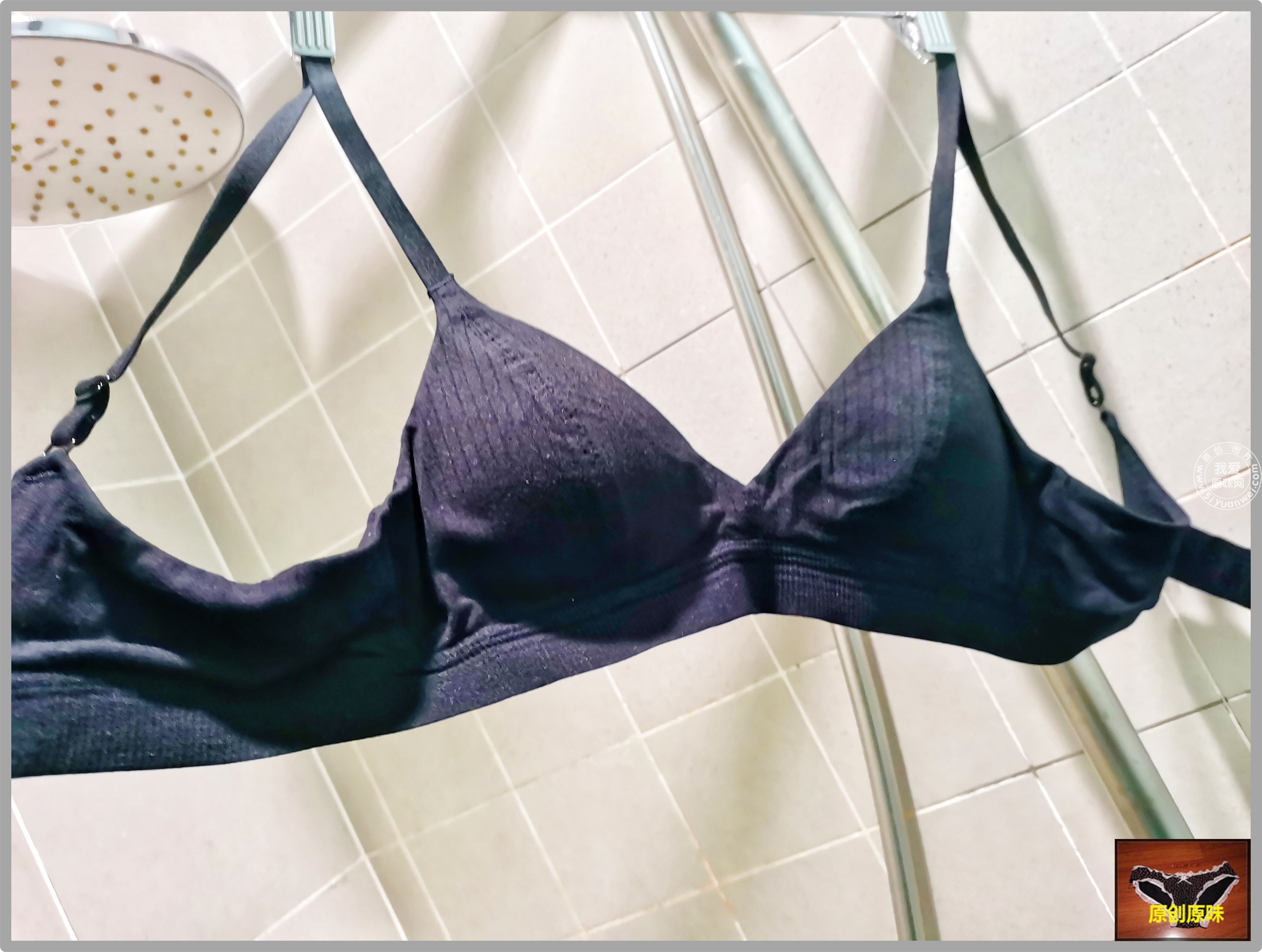 (原创)女生宿舍垃圾房系列-黑薄文胸+粘着卫生巾NN(32P) - 原味罩罩 - 原味秀